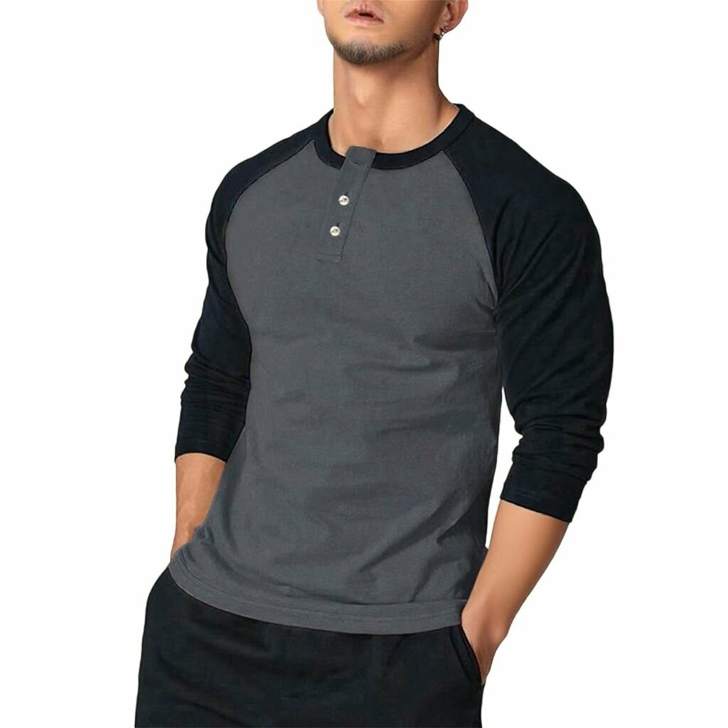 Футболка с круглым вырезом и длинными рукавами, персонализированный топ в тон-серый-XXL