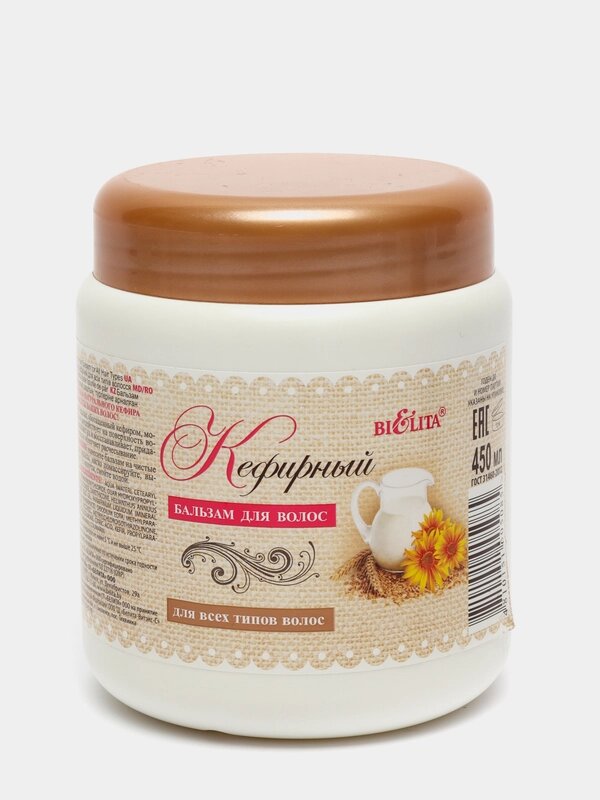 Белита Бальзам для волос Кефирный Оздоравливающий уход для волос всех типов 450 мл