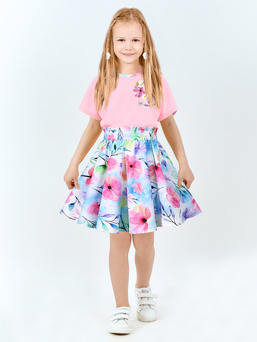 Комплект одежды для девочки с юбкой в садик хлопок