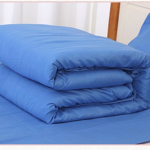 Оптовая продажа студенческого общежития с покрытием из трех частей Чистый синий набор из трех частей_Большой два