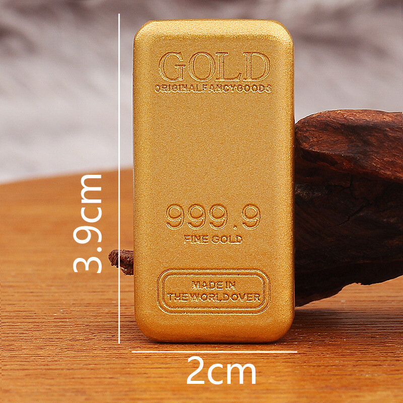 Имитация золотого слитка, ручная работа, твердый золотой кирпич, линейка, домашний декоративный орнамент, имитация золотого слитка, образец для демонстрации