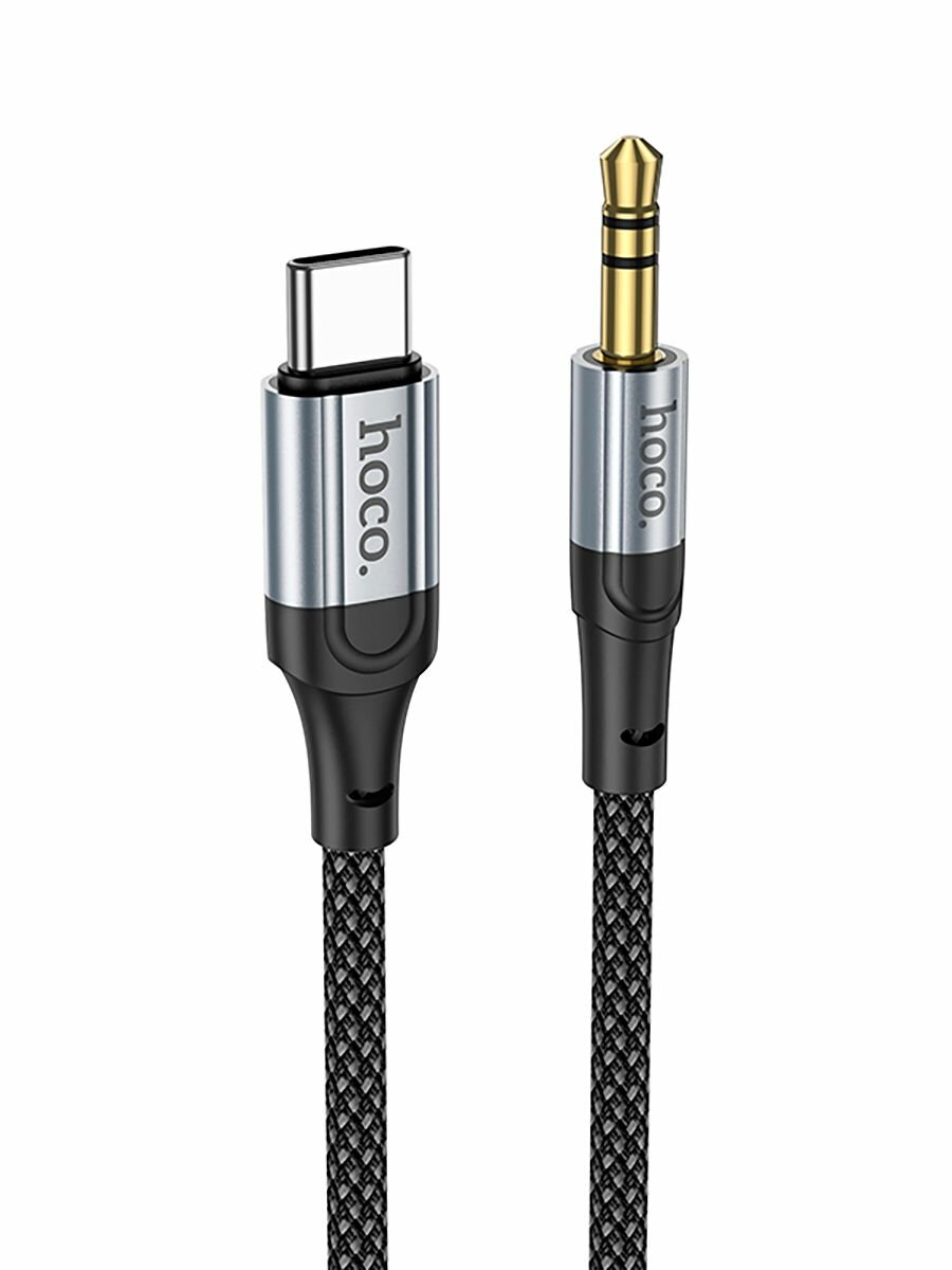 Аудио-переходник Hoco UPA26 Type-C to 3.5 Jack AUX, 1 метр, черный / кабель аудио-конвертер для наушников смартфона или ПК