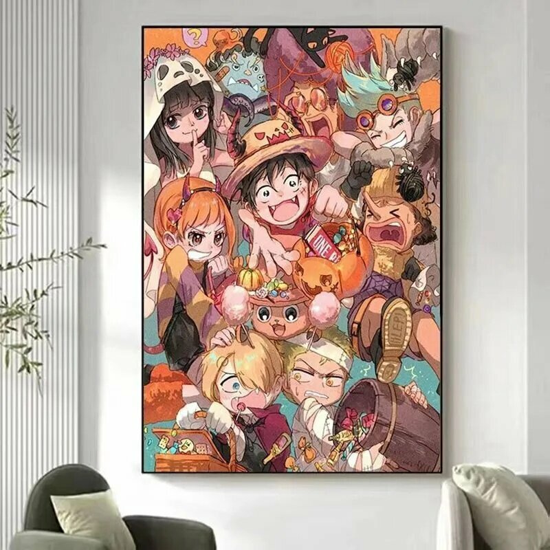 ONE PIECE, Набор для вышивания крестиком,9CT4нити ,65*85cm, канва с аниме-сюжетом для вышивания крестом и рукоделия