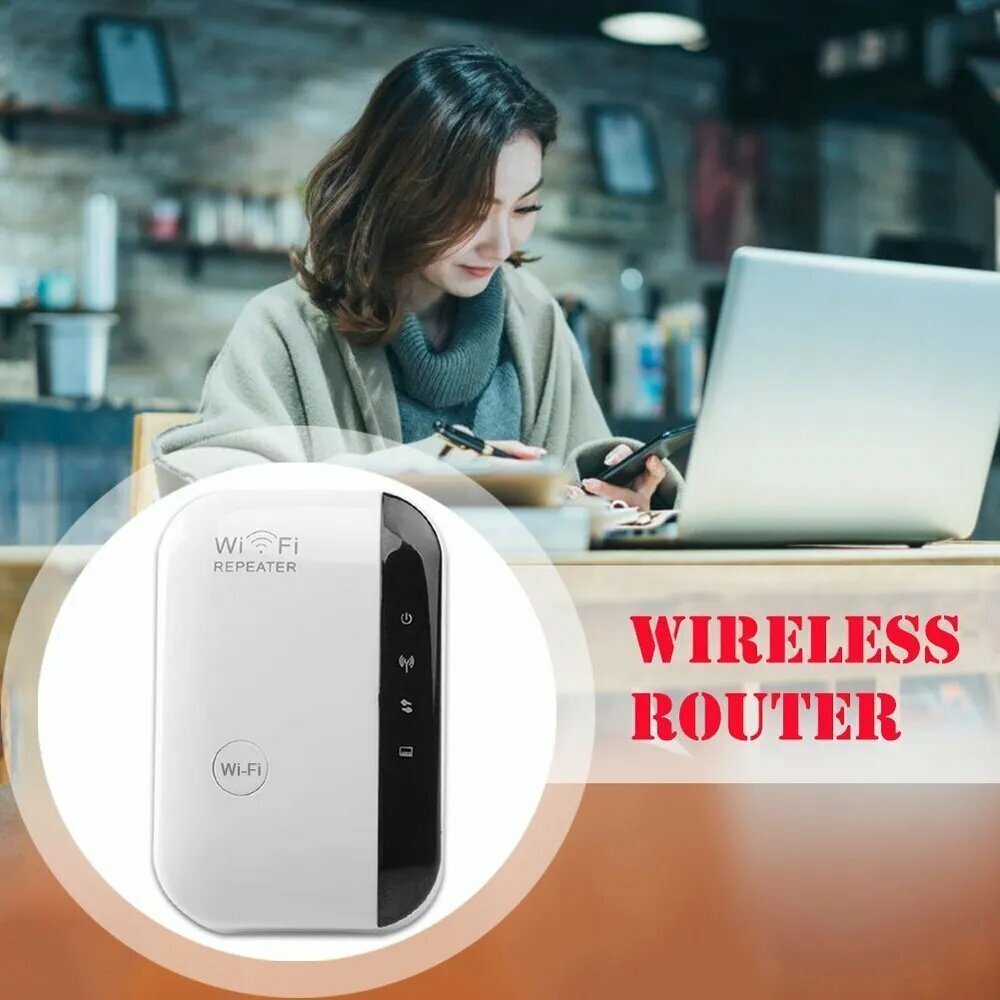 Беспроводной ретранслятор Wi-Fi 300 Мбит/с, режимы ретранслятора и точки доступа, частота 2,4 ГГц
