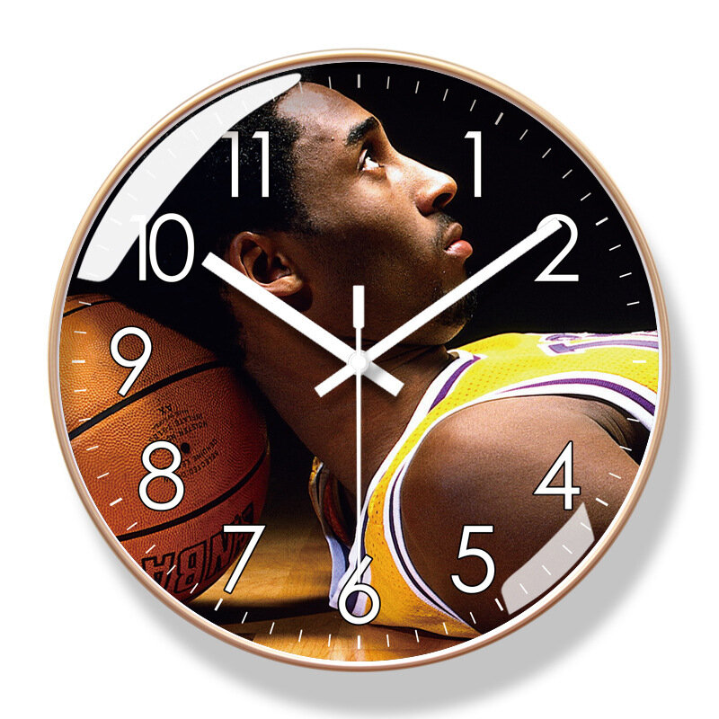 Горячая распродажаУльтра-тихие настенные часы 8246 с тематикой баскетбола НБА, часы для гостиной, часы для спальни, бесшумные кварцевые часы с секундным ходом