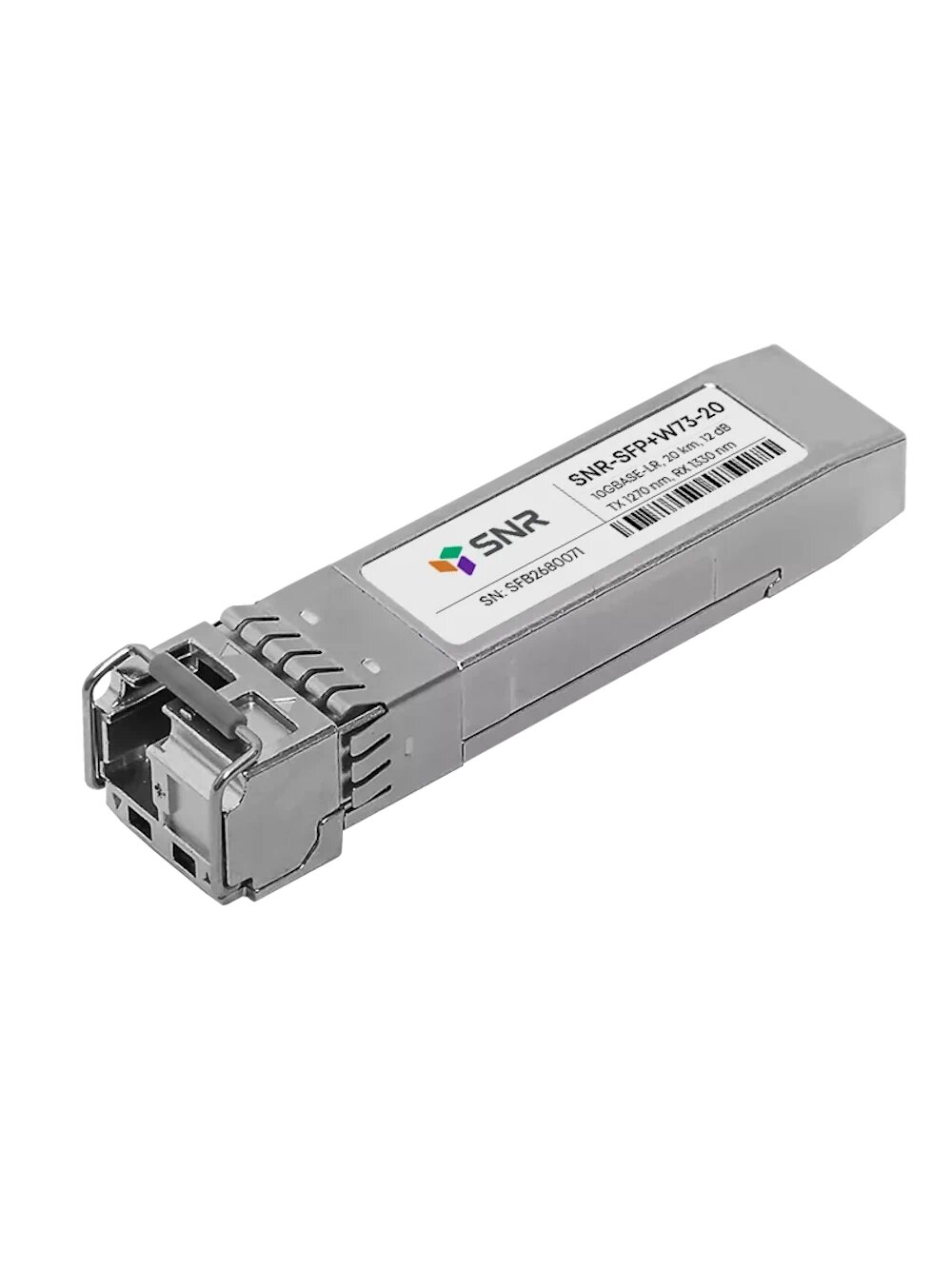 Модуль SNR SNR-SFP+W73-20 одноволоконный, SFP+ WDM 10GBASE-LR/LW, разъем LC, дальность до 20км (12dB)