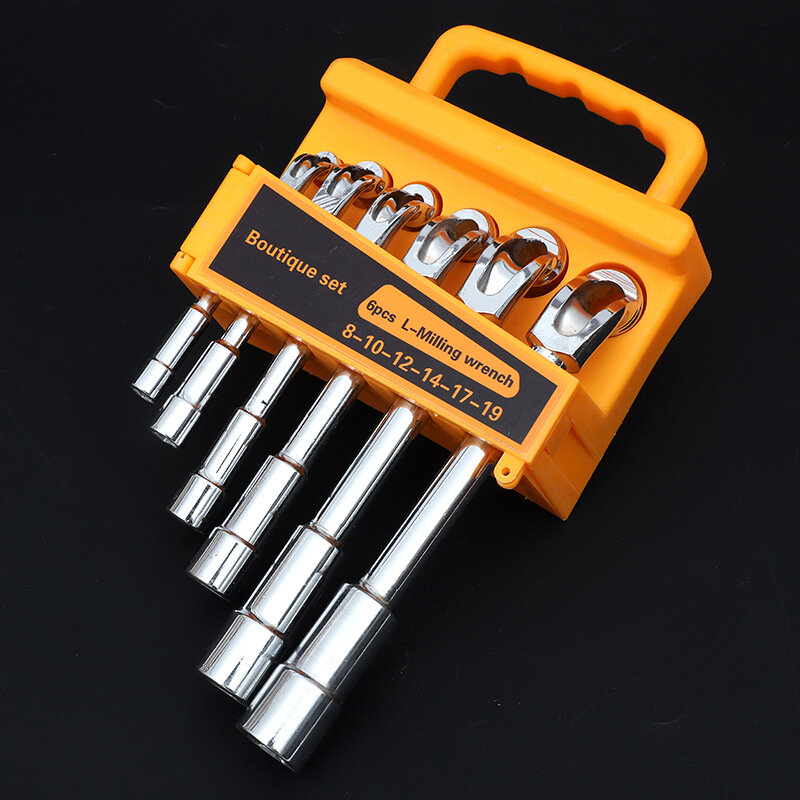 Набор перфорированных ключей L-образной формы с изогнутой головкой, внешний шестигранник, инструменты для ремонта автомобилей, оптовая продажа, семизначный трубчатый изогнутый ключ