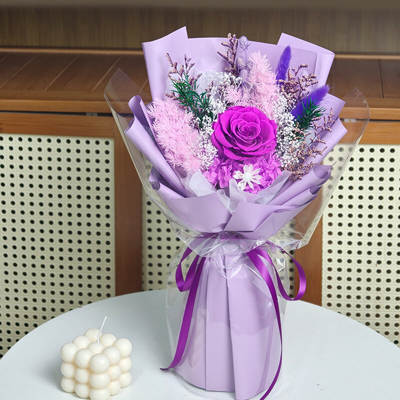 Засушенные розы, подарок на День матери, небольшой букет на День святого Валентина, букет из засушенных цветов, готовая подарочная коробка