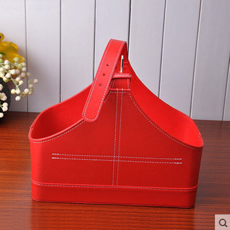 Кожаная корзина для подарков, корзина для хранения, ручная корзина, упаковка для праздничных подарков, кожаная корзина для хранения