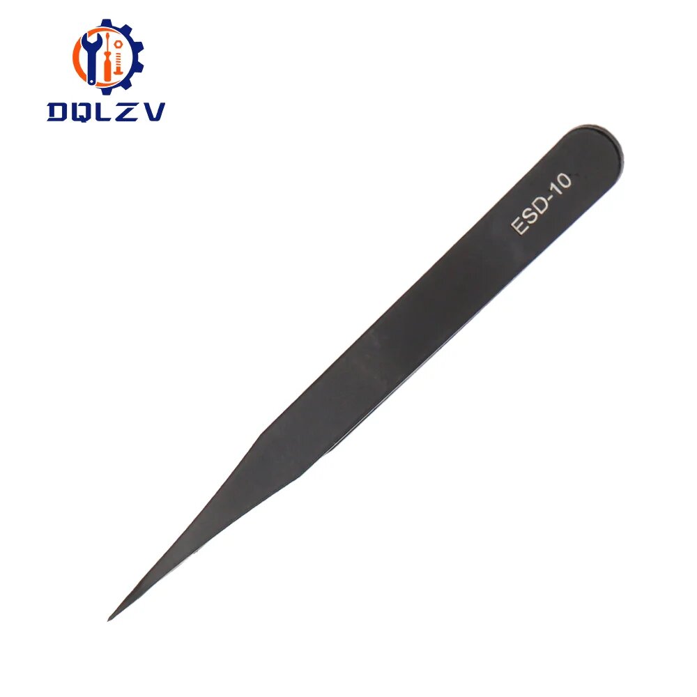 Precision Tweezers Set ESD Anti-Static Stainless Steel Tweezers Repair Tools for Electronics Repair Soldering Craft