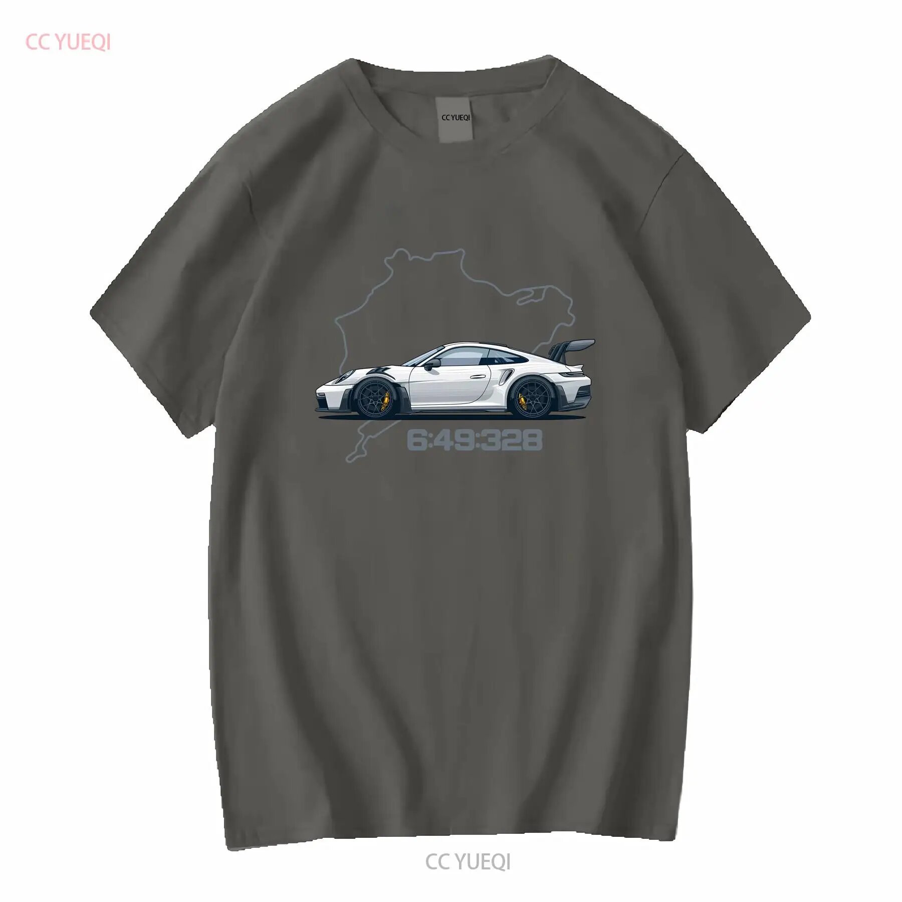 Футболка мужская Porsche 911 GT3 RS, серая, XXXL