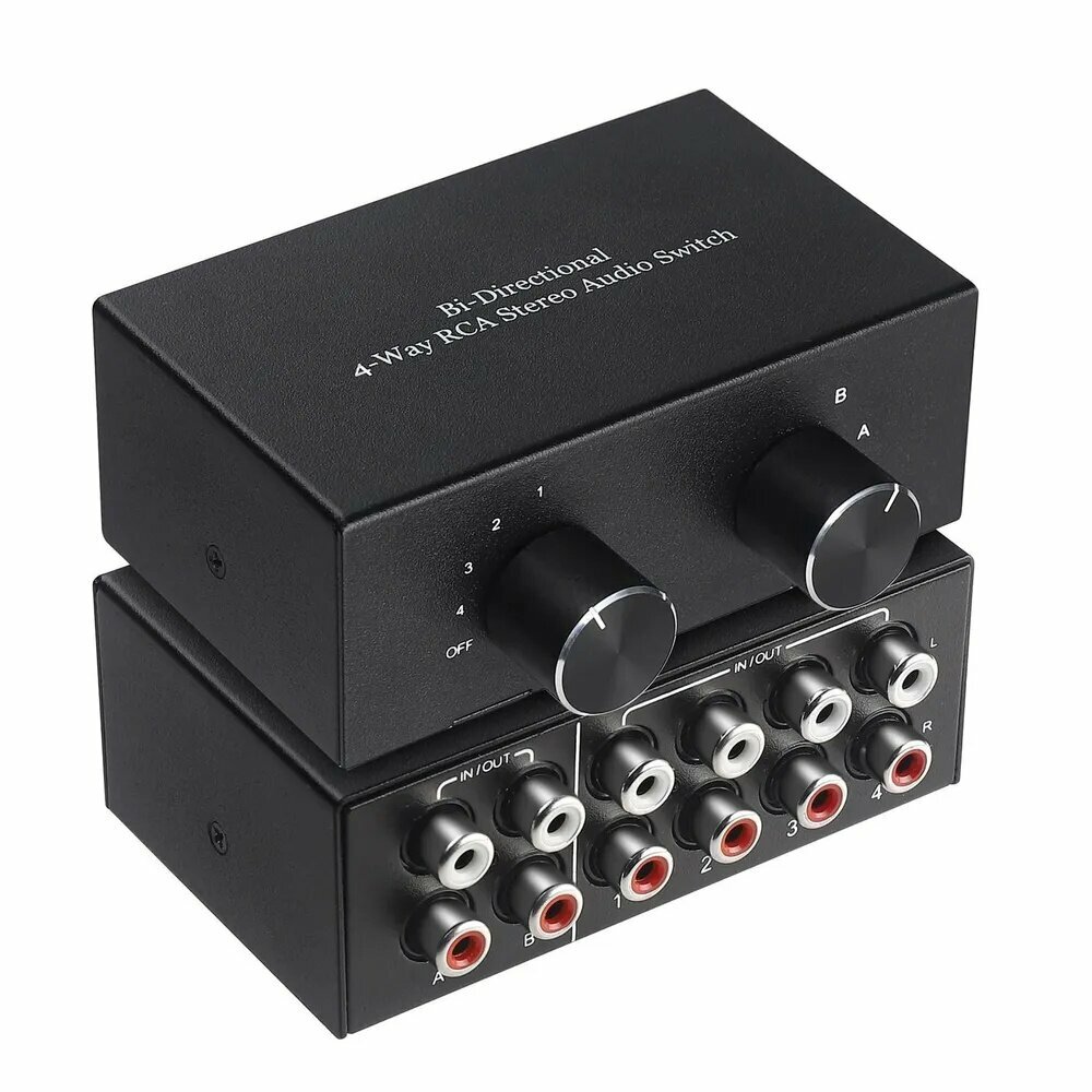 RCA Двунаправленный 4 Входа 2 Выхода/2 Выхода R/L Стерео Переключатель AC004A