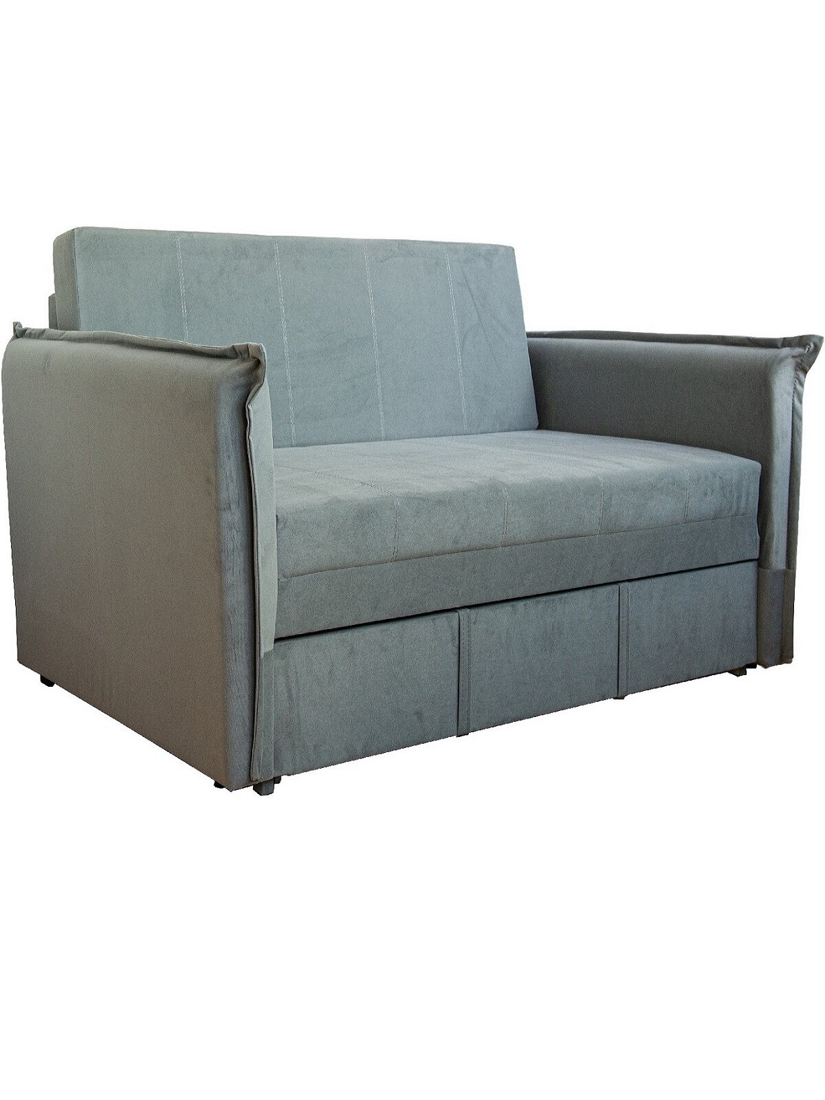 Диван-кровать для подростка StylChairs Кира, ширина 110 см, велюр светло-серый