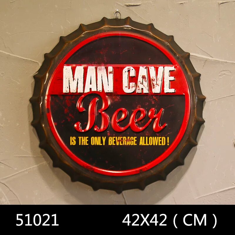 Креативные настенные украшения в индустриальном стиле: ретро-колпачки для пива и бутылок, декор для баров, ресторанов,