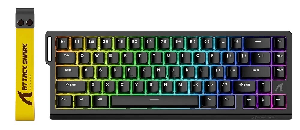 Клавиатура Attack Shark X68HE, Black, RGB, игровая, проводная, черная