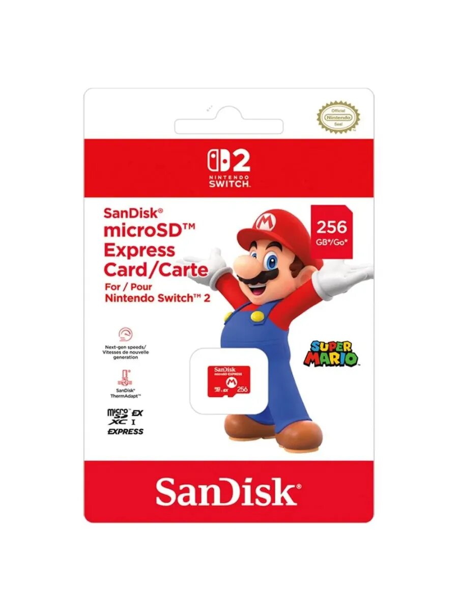 Карта памяти SANDISK Super Mario для Nintendo Switch 2 256Gb