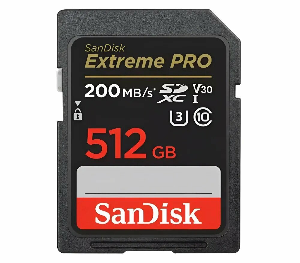 SanDisk SDXC 512GB Extreme Pro UHS-I V30 U3 200/140 Mb/s Карта памяти