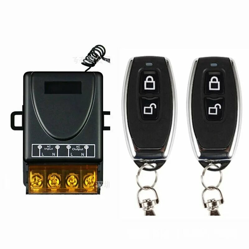 Реле радиоуправляемое с двумя пультами 433 мгц дистанционного управления 220В 30А беспроводной выключатель для света, ворот, насосов, автополива, жалюзи, штор, тельфера