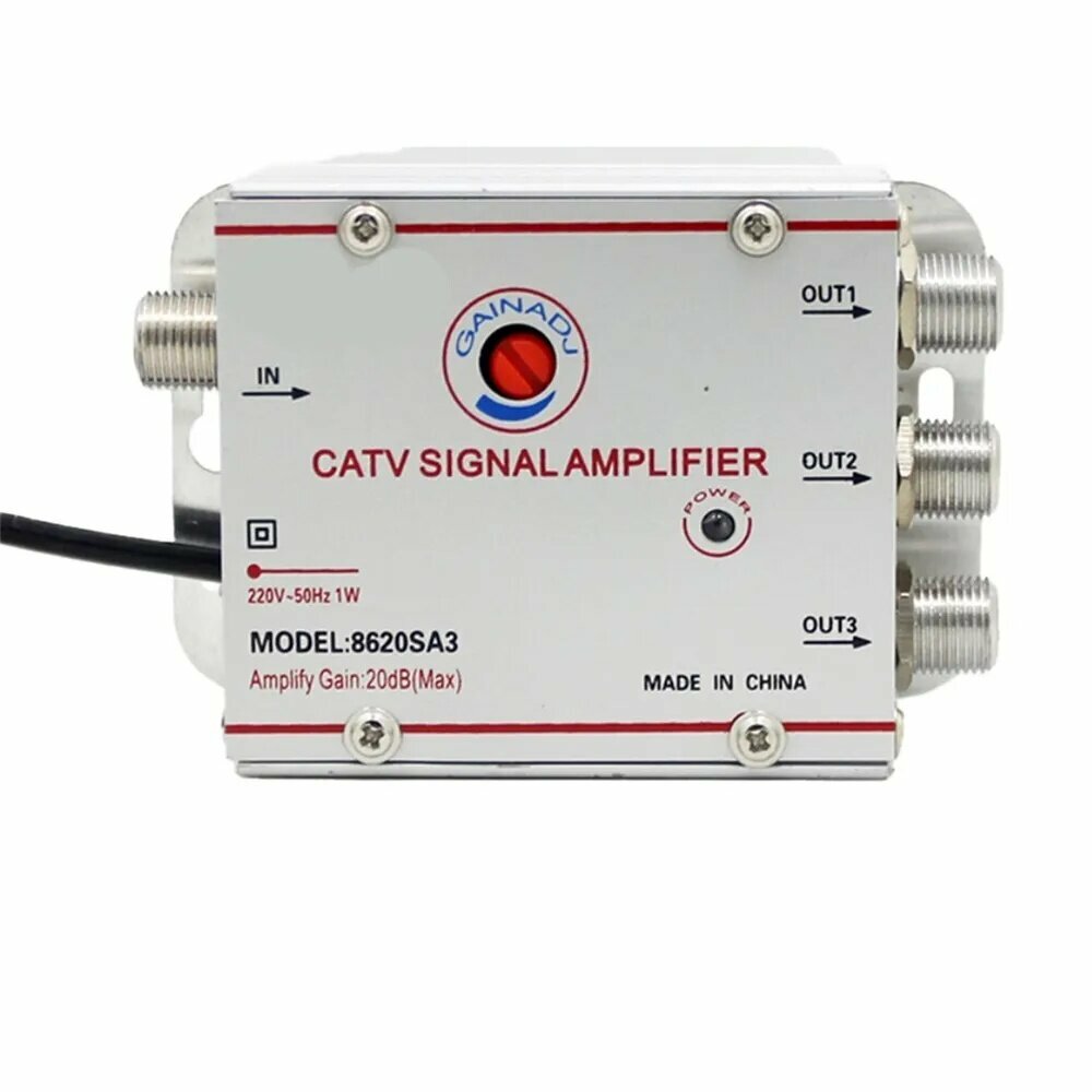 3 Полосный Усилитель-Разветвитель кабельного телевидения 8620SA3 20dB EU Plug 220V