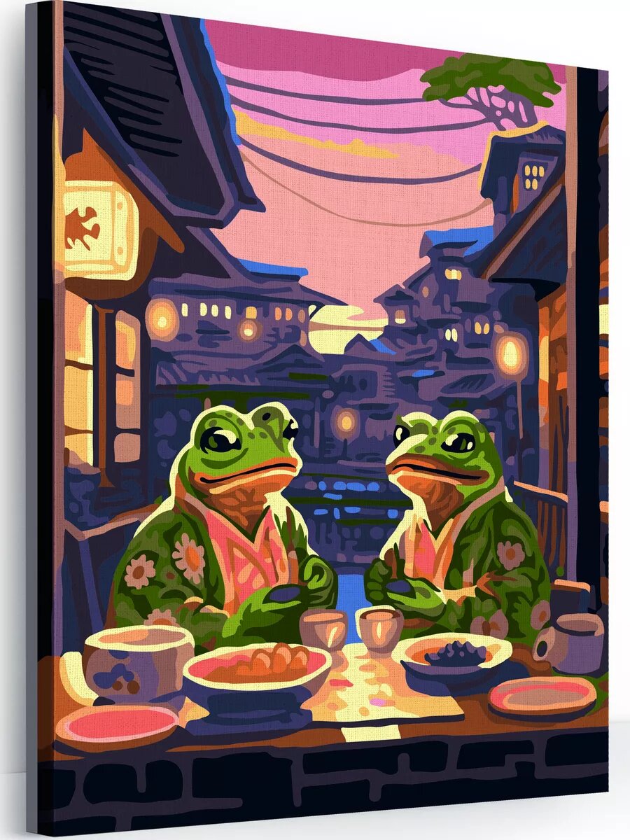 Картина по номерам на холсте с подрамником 40х50 см Вечернее чаепитие