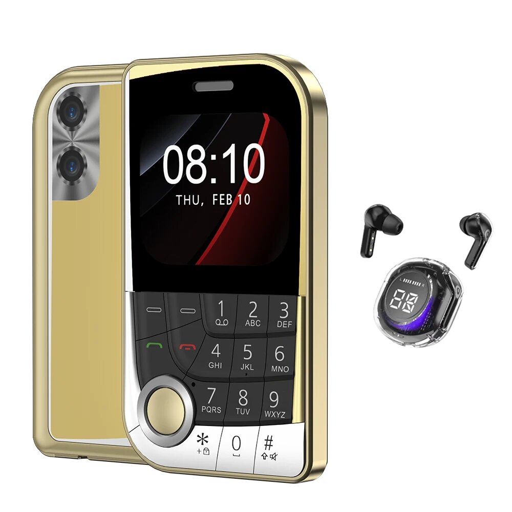 SERVO V10 Маленький сотовый телефон 2 SIM-карты Камера Фонарик MP3 FM Волшебный Золотой, gold N TWS