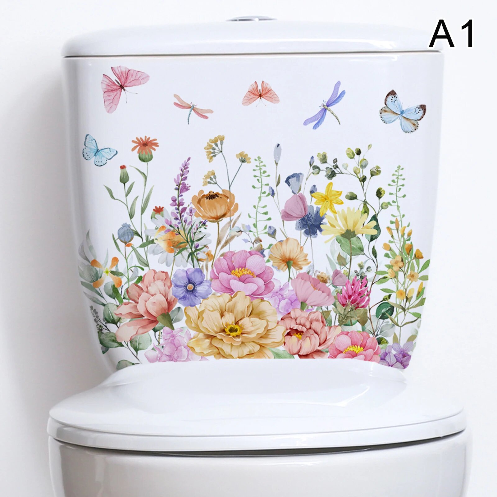 Водонепроницаемые наклейки на крышку унитаза с цветочным узором A1