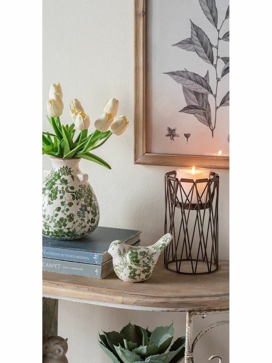 Фигурка Glasar Птичка SA17405, керамика, 15 x 9 x 11 см, винтаж