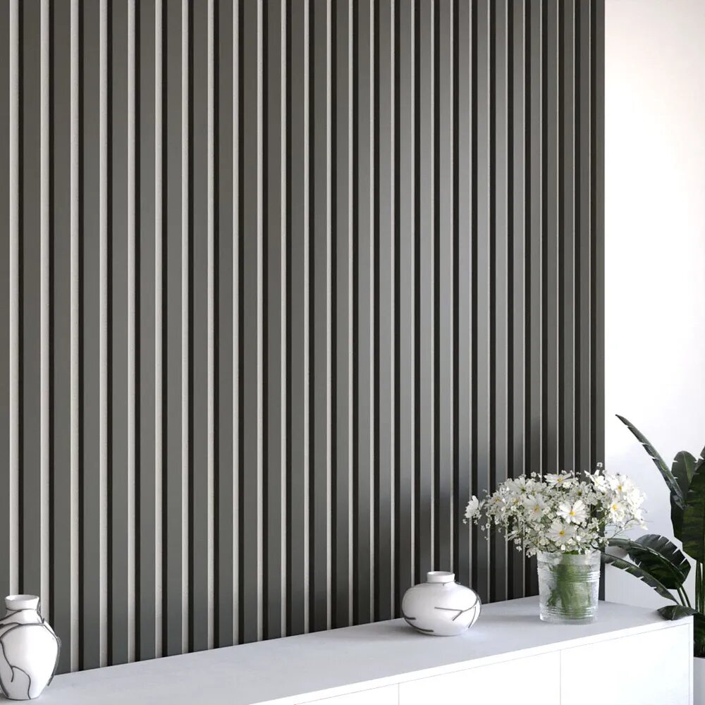 Интерьерная рейка графит 16*40*2800 МДФ - 5 шт