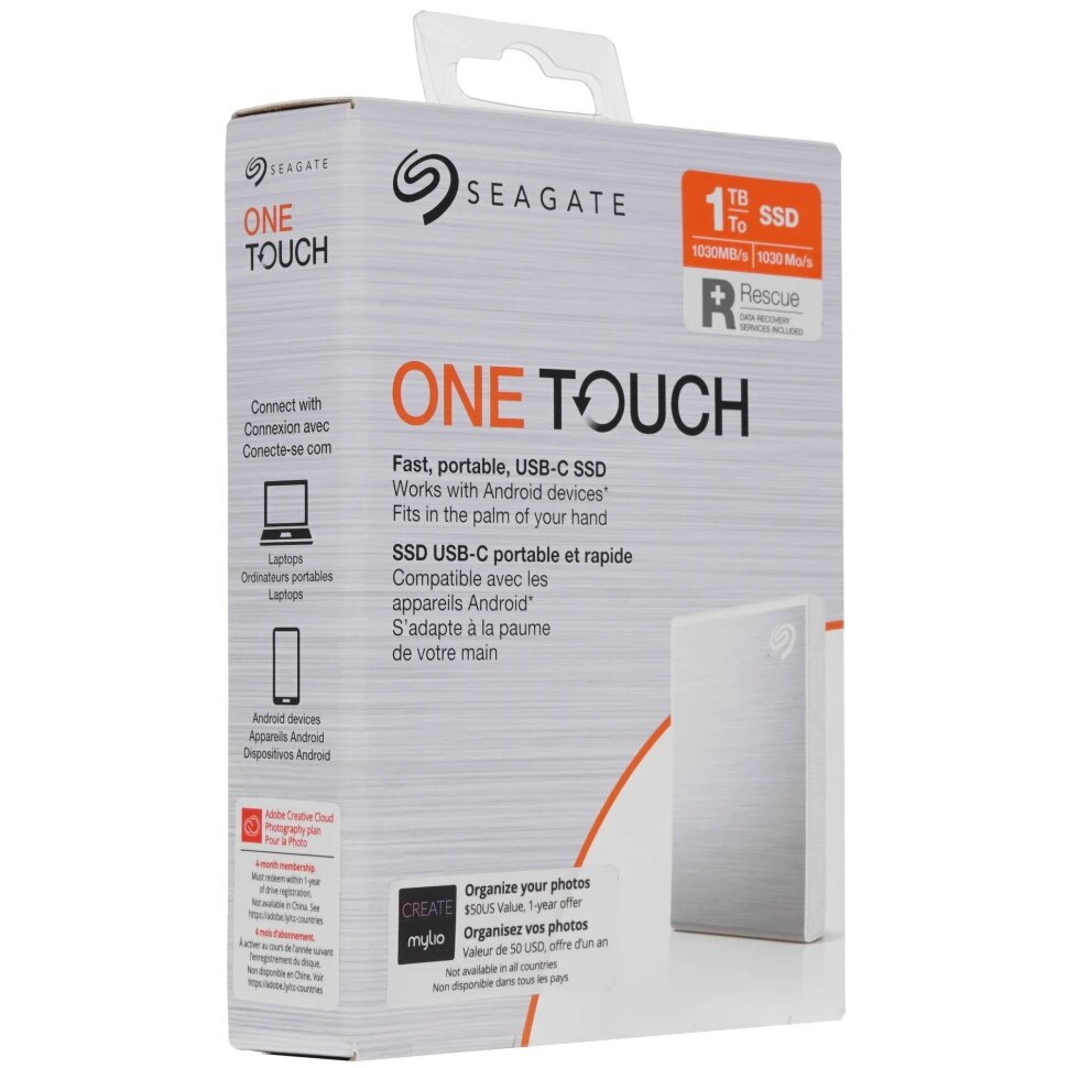 1000 ГБ Внешний SSD Seagate One Touch [STKG1000402], USB 3.2 Gen 1 Type-A