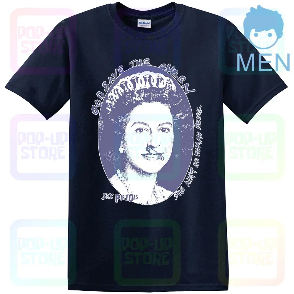 Футболка Sex Pistols God Save The Queen хлопок PEDRAZA Темно-синий, М, MEN-NAVY