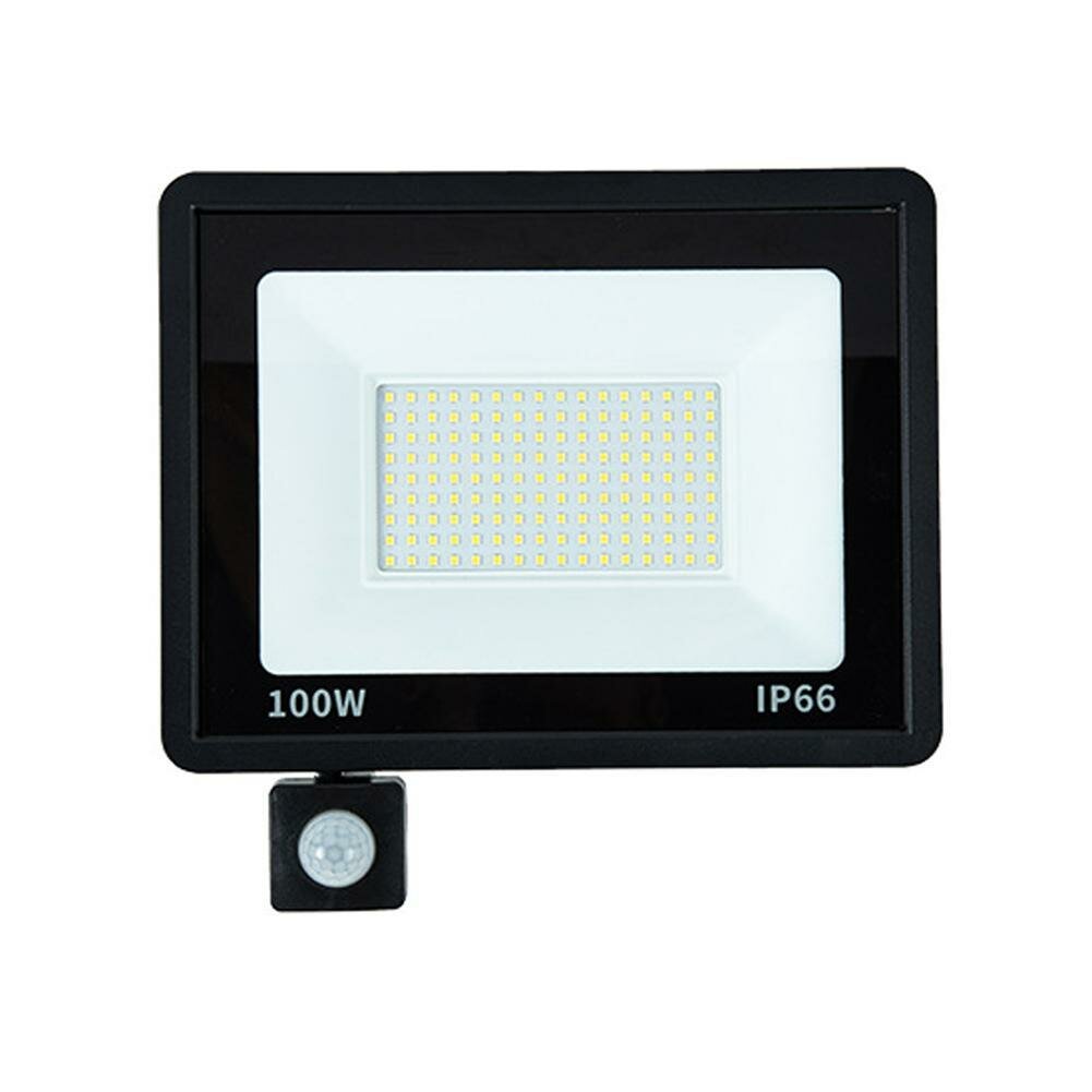 Прожектор светодиодный с датчиком движения Юма (YLT-TG111-S) 30 Вт, 6500K, IP65, LED светильник уличный от сети 220в, черный