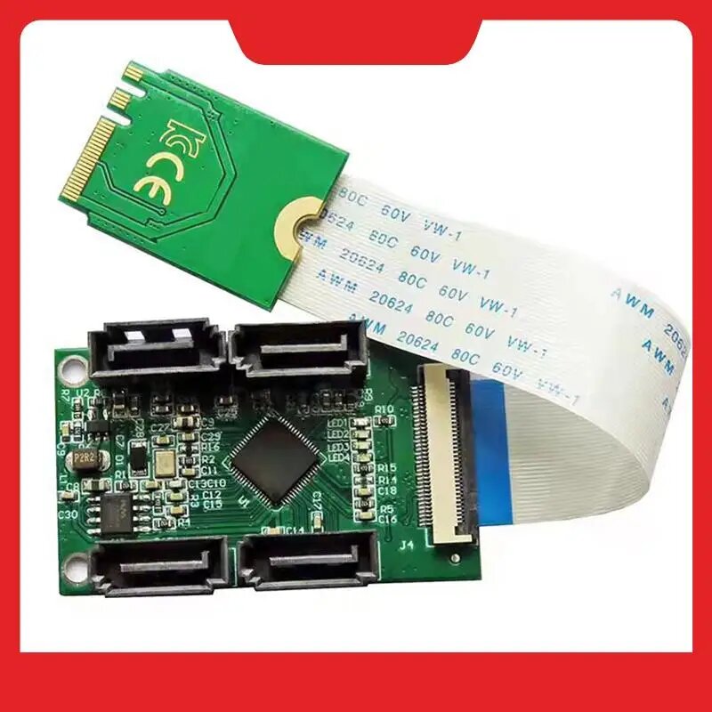 ASM1064 Адаптер M.2 Wi-Fi на 4 SATA 3.0 Удлинительные кабели M.2 Wif Разъем ASM1064 Удлинительные кабели адаптера
