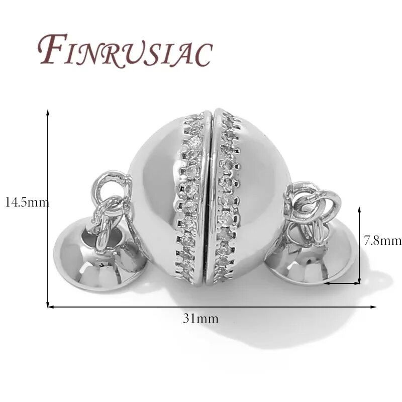 Позолоченные замки для браслетов FINRUSIAC, 2 штуки Серебряный, 1 piece, Rhodium Plated