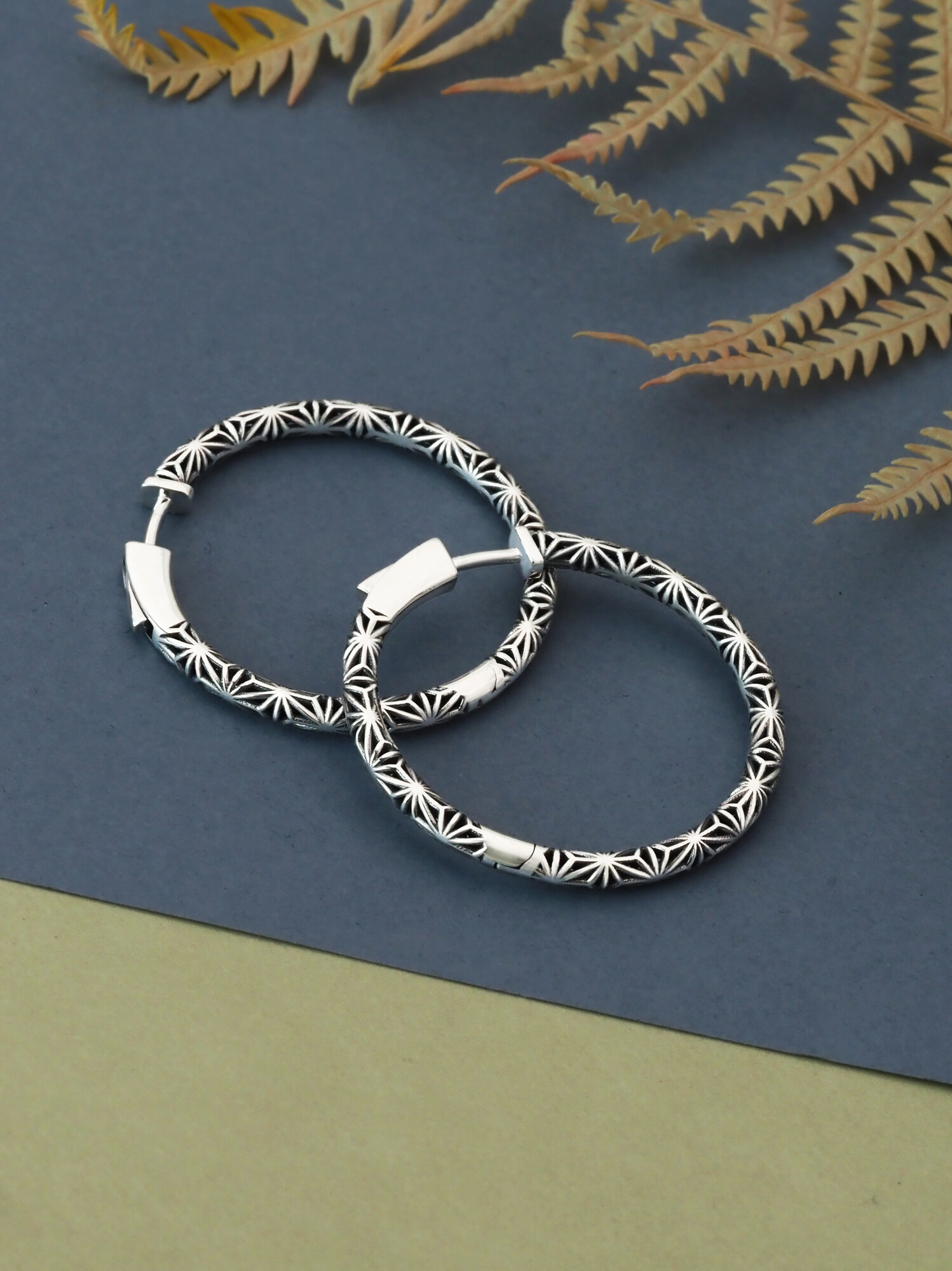 Серьги, серебро, 925 проба, оксидирование