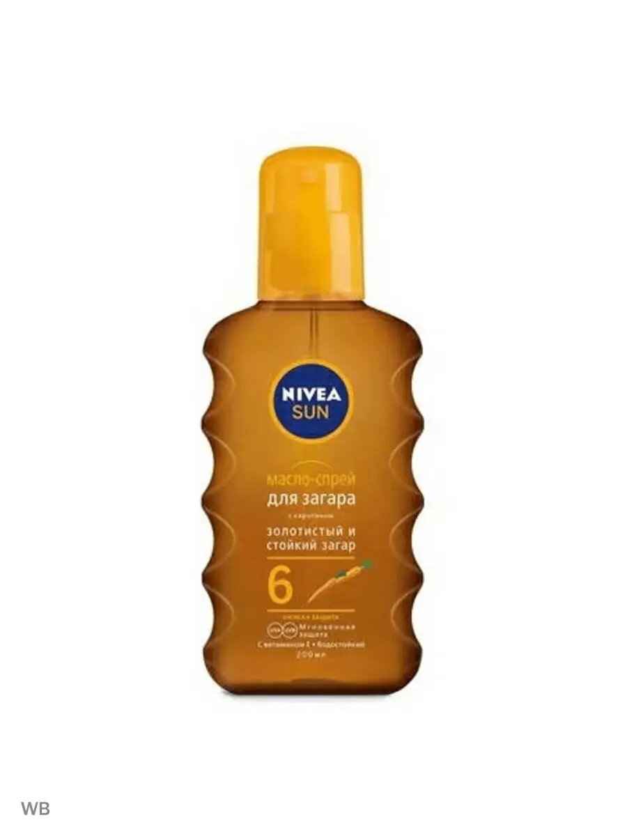 Масло-спрей для загара Nivea Sun с каротином SPF 6 200 мл