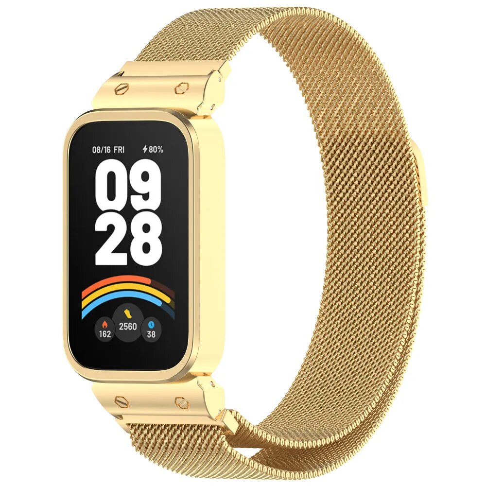 Миланский ремешок для часов подходит для фитнес-браслетов Xiaomi Smart Band 9 Active/ Redmi Smart Band 3, Миланская петля (Milanese Loop)