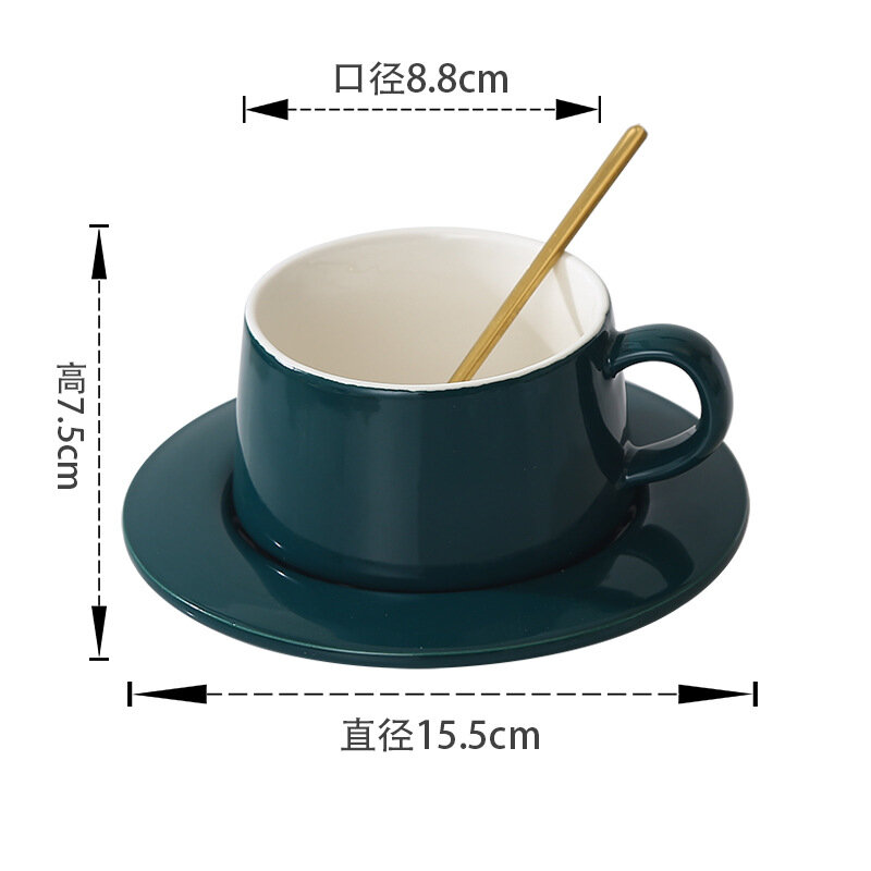 Керамическая кофейная чашка с золотой окантовкой и блюдцем, набор чашек и блюдец для корейского чаепития в корейском стиле, креативная домашняя чашка с блюдцем.