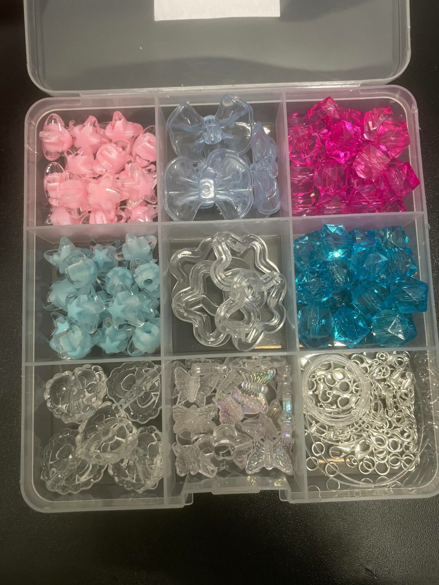 Набор бисера для рукоделия, пластик, разный размер, цвет и форма