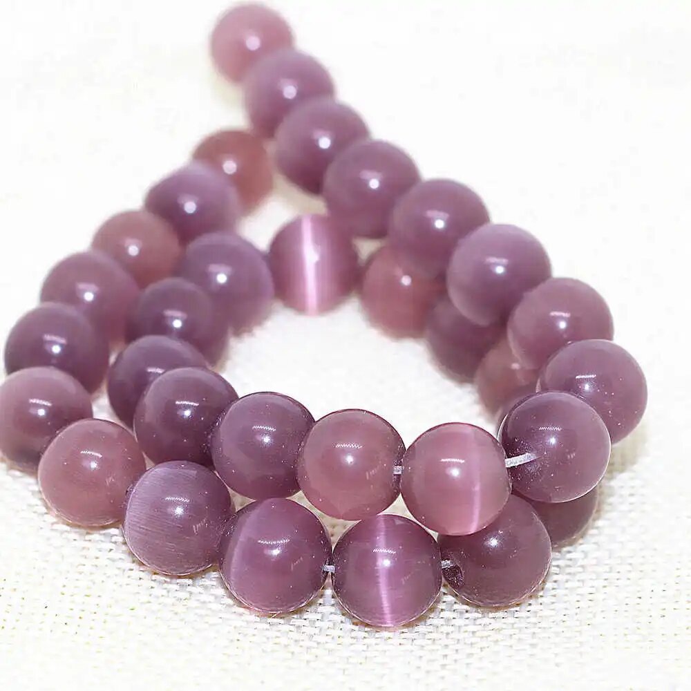 Бусины HUANHUAN JEWELRY фиолетовые круглые камешки опал 4-12 мм 10mm