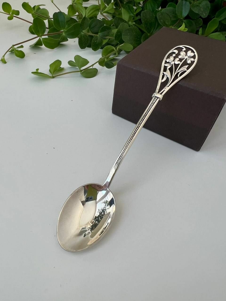 Серебряная ложка чайная Столовое серебро 925 пробы Ложка десертная