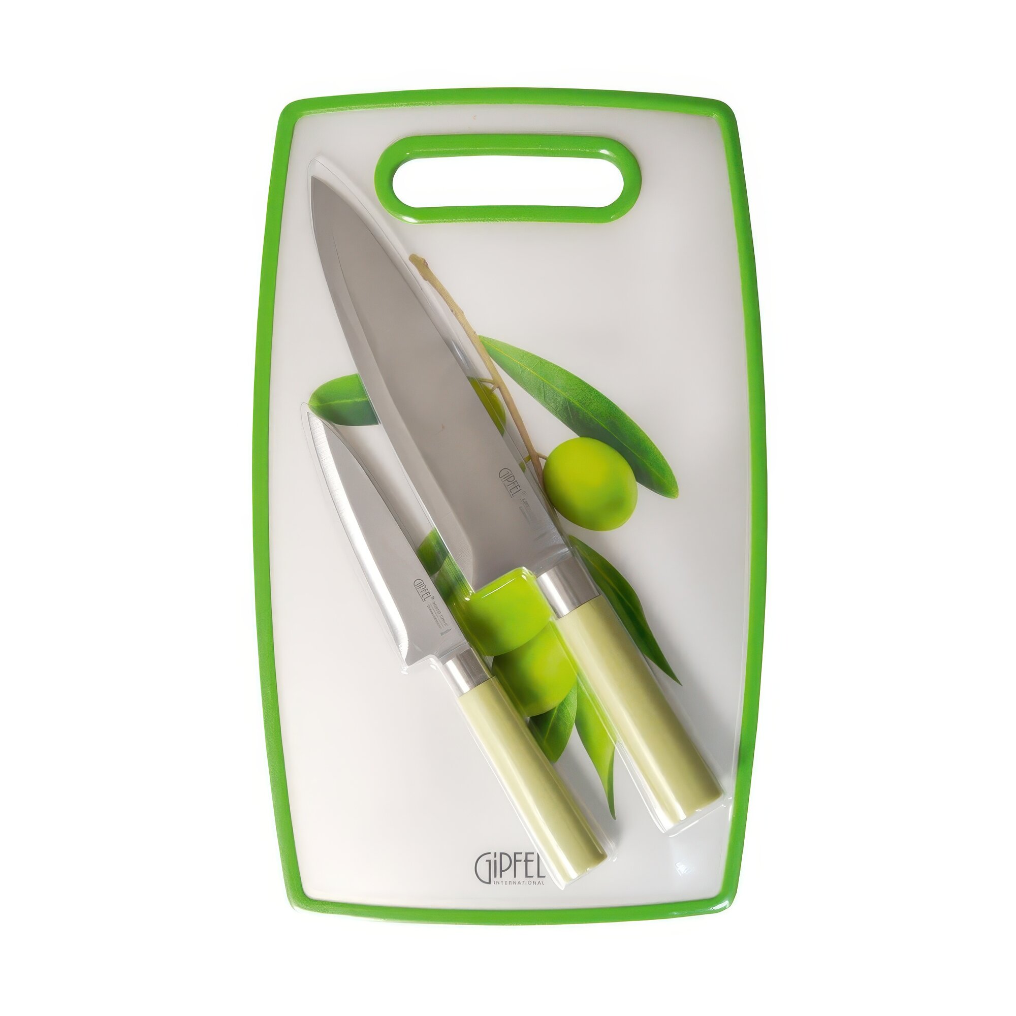 Набор кухонный GIPFEL 51082 нержавеющая сталь/пластик, 3 предмета, белый/зеленый