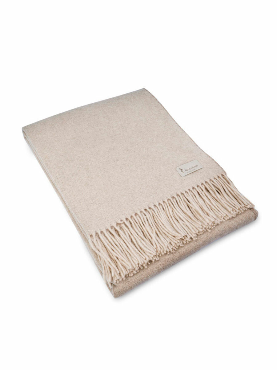 Плед Biederlack Cashmere Nature-Sand 1,5 спальный, двухсторонний, натуральный, бежевый