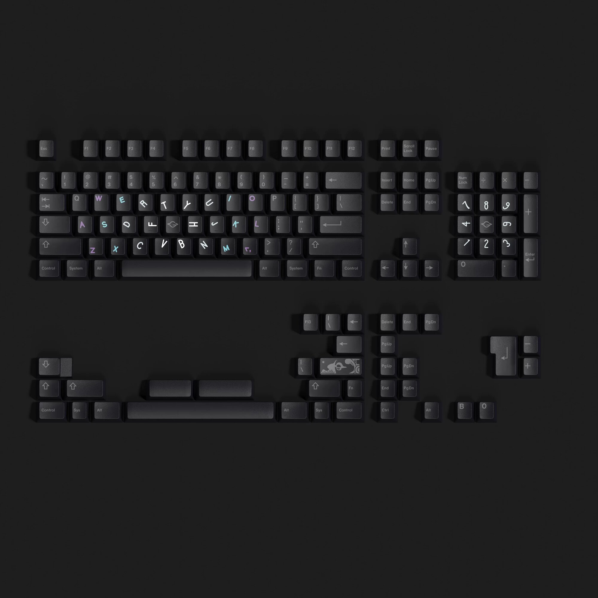 GMK SINGULARITY - Набор кастомных PBT-кейкапов с сублимационной печатью, оригинальная высота, раздельная клавиша