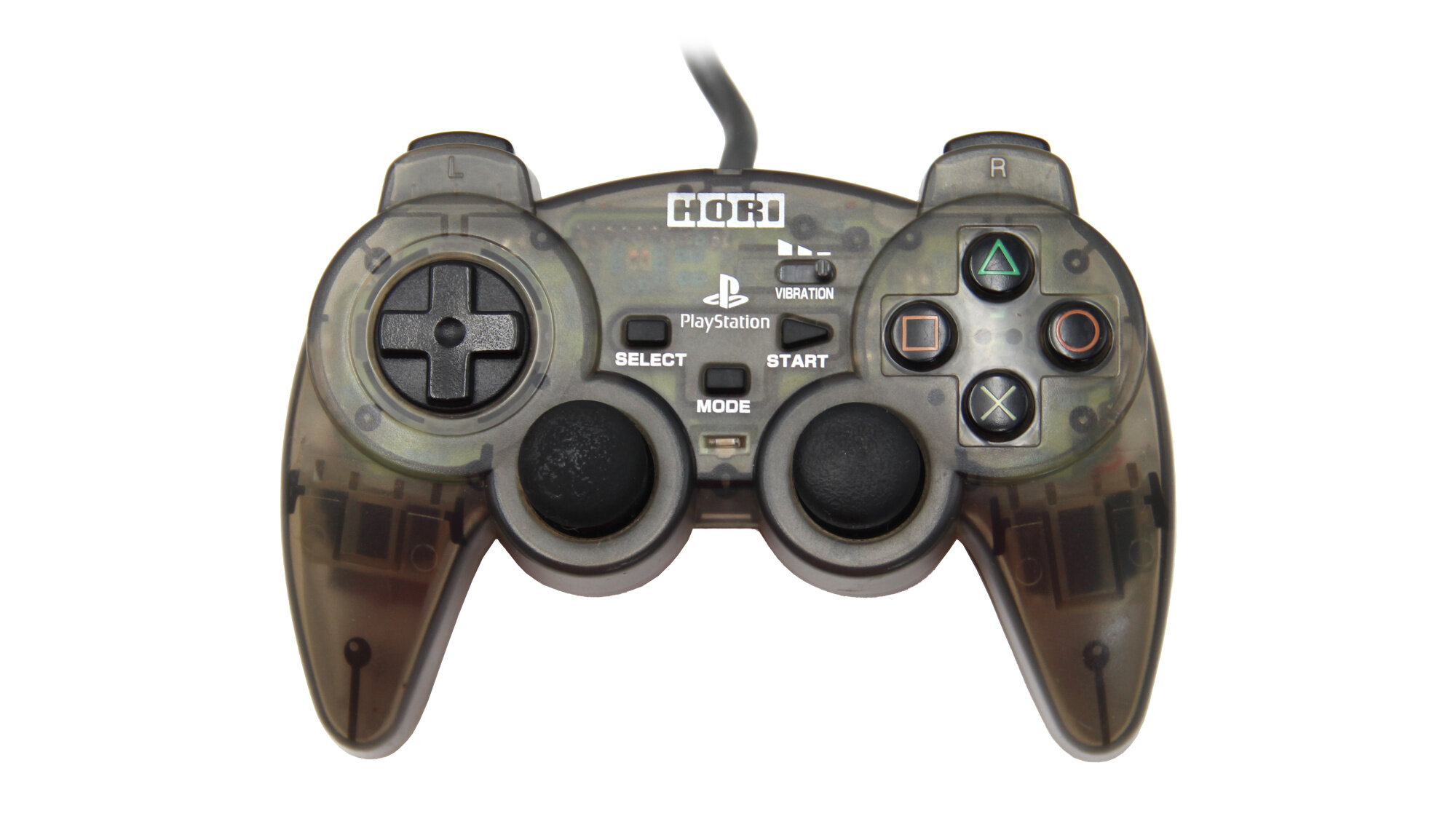 Геймпад проводной Hori Analog Sindou Pad для PS2 серый (прозрачный)