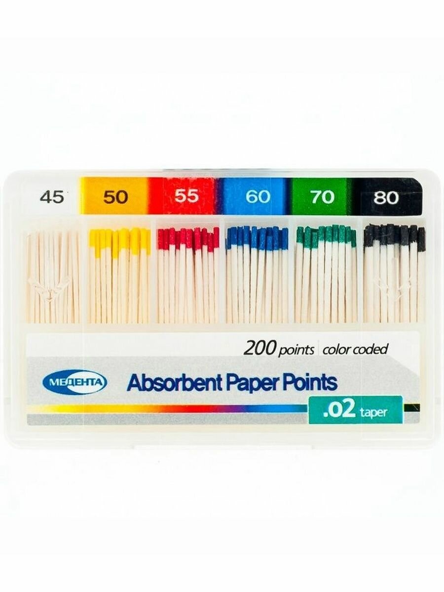 Штифты бумажные (200шт) ассорти №№45-80, мета