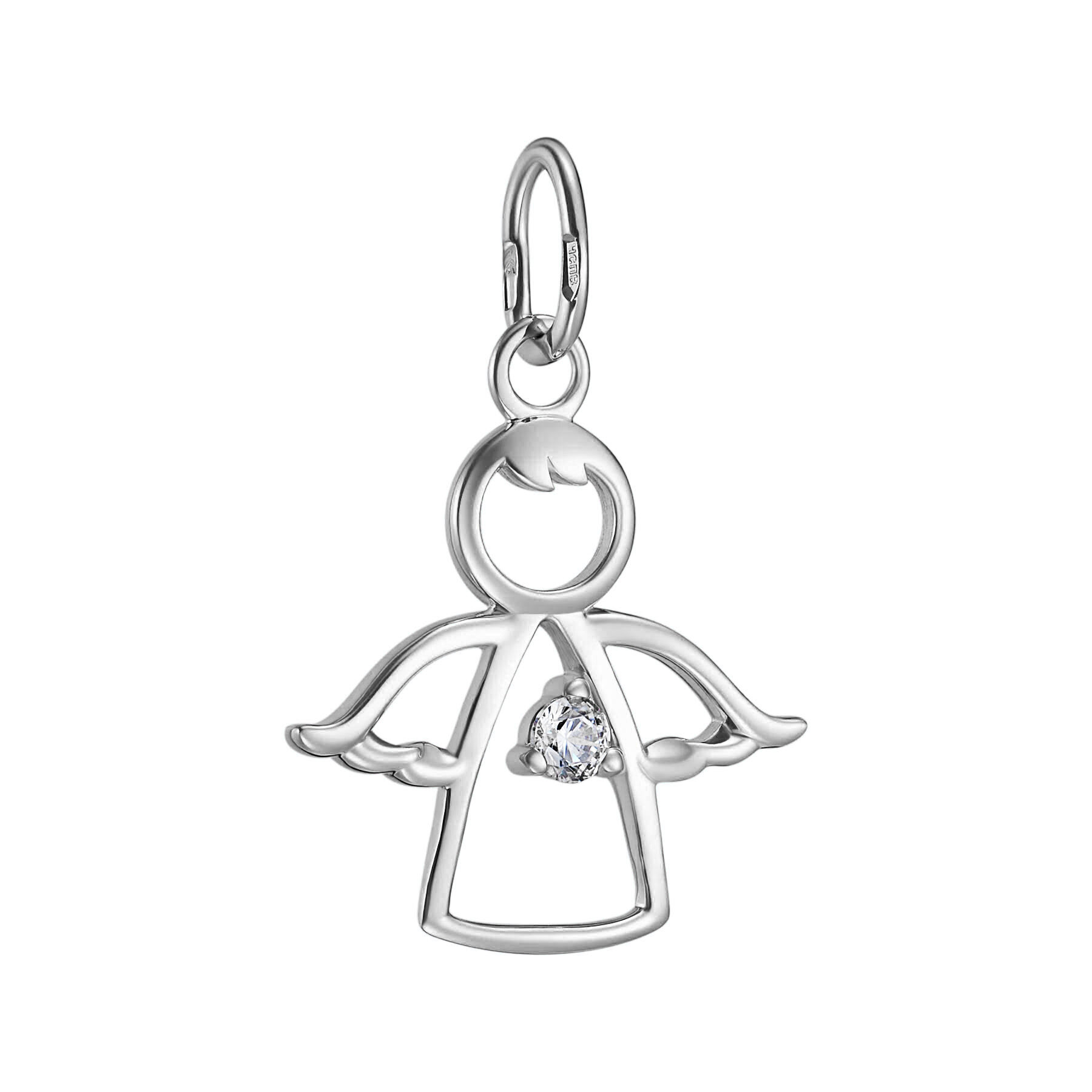 Подвеска, белое золото, 585 проба, фианит