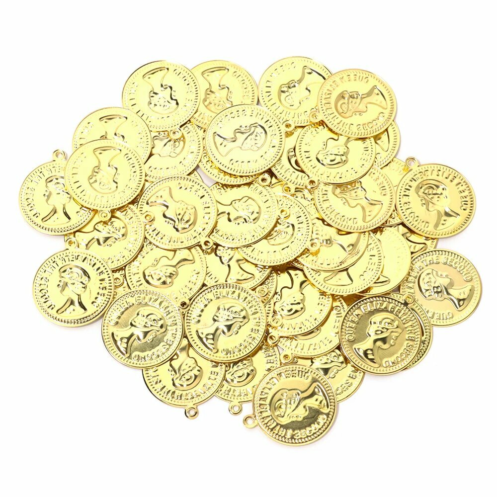 Богемные железные подвески в форме монеты 50/100 шт. 15mm 100Pcs, Style 1 Gold