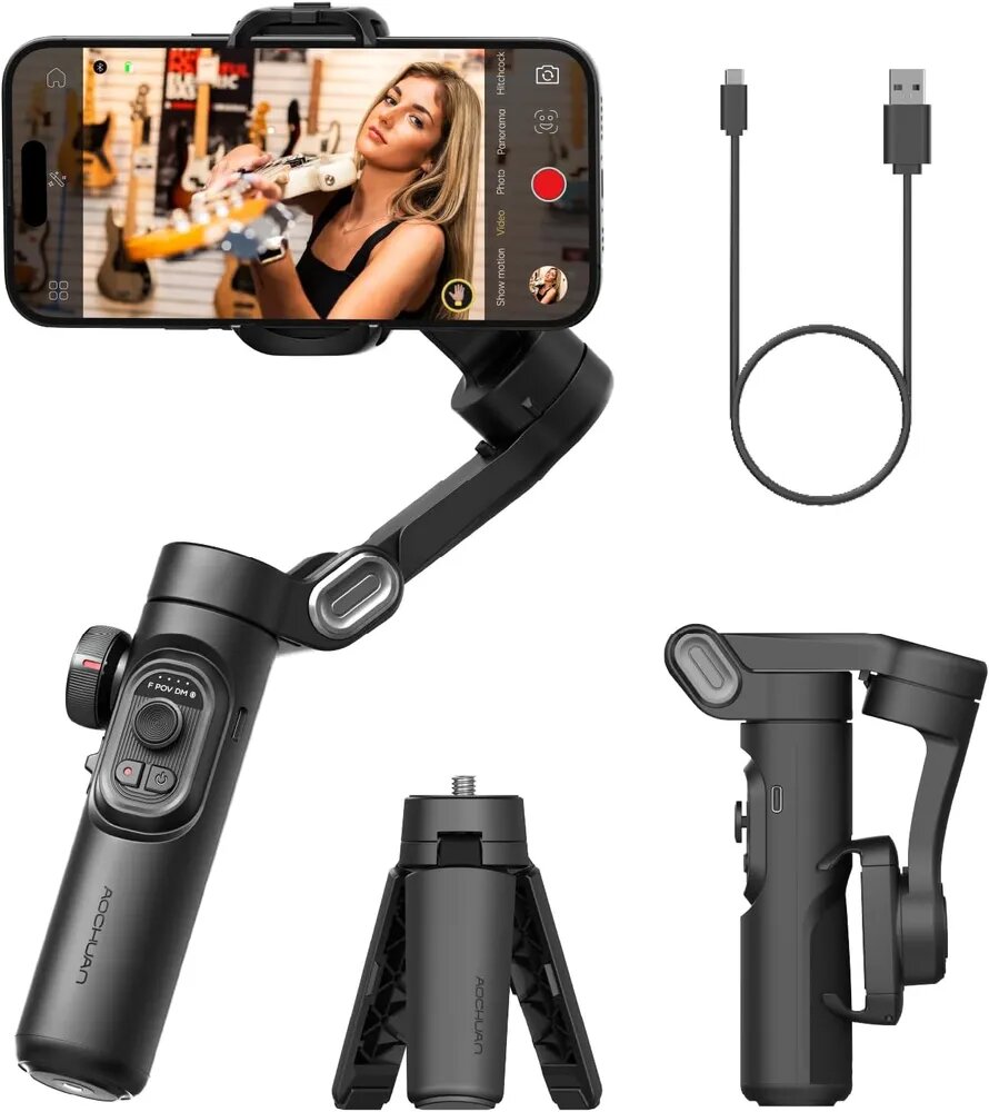 AOCHUAN Smart XE Стабилизатор для смартфона, карданный Стабилизатор для IPhone / Android