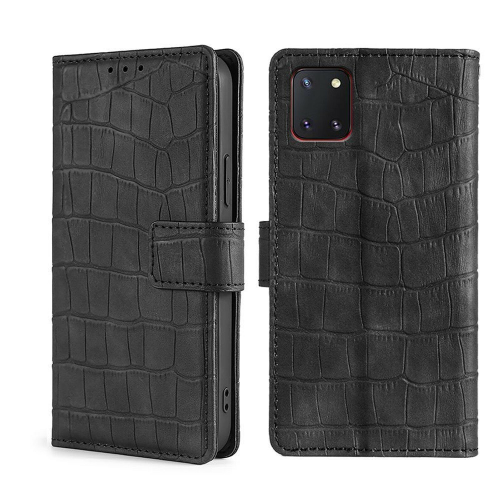 Чехол-книжка MyPads для Samsung Galaxy Note 10 Lite / A81 черный крокодиловая кожа