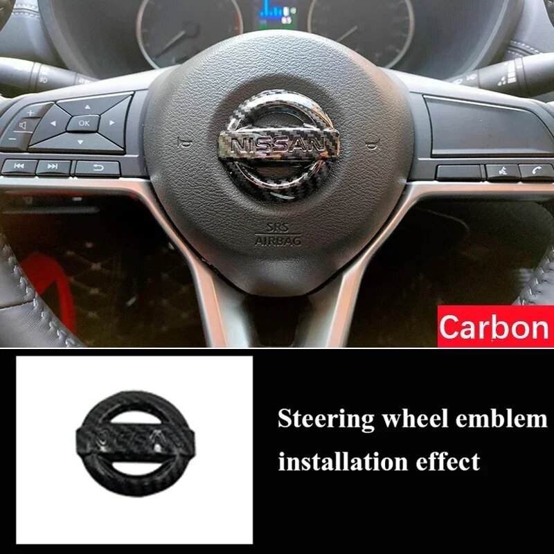 Наклейка-накладка на руль автомобиля 5,8 см для Nissan Qashqai J10, Nismo, Note, Juke, 5.8cm Carbon